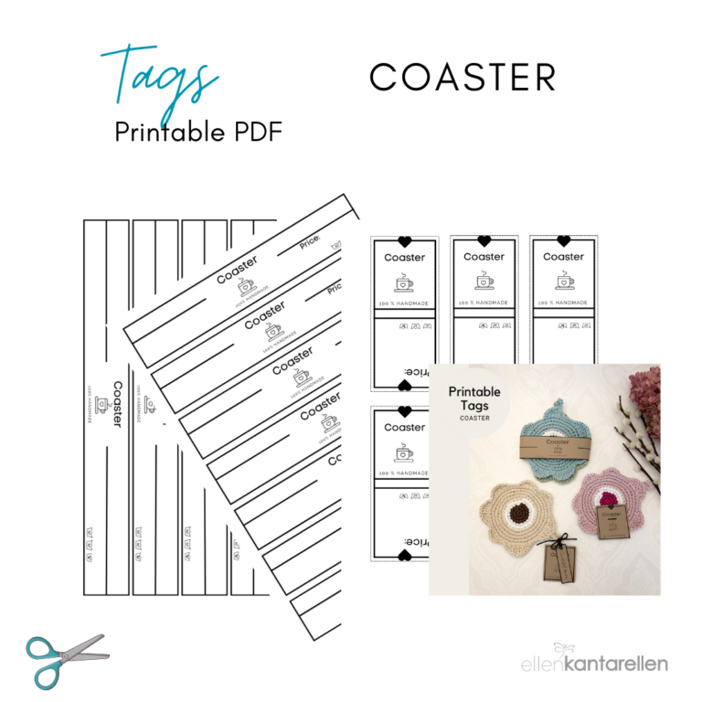 Printable Tags for Coasters o+ Bonus skinny Tags - Ellenkantarellen.com