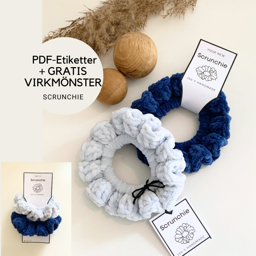 Printable Tags for Scrunchies & FREE Crochet Pattern - Ellenkantarellen.com