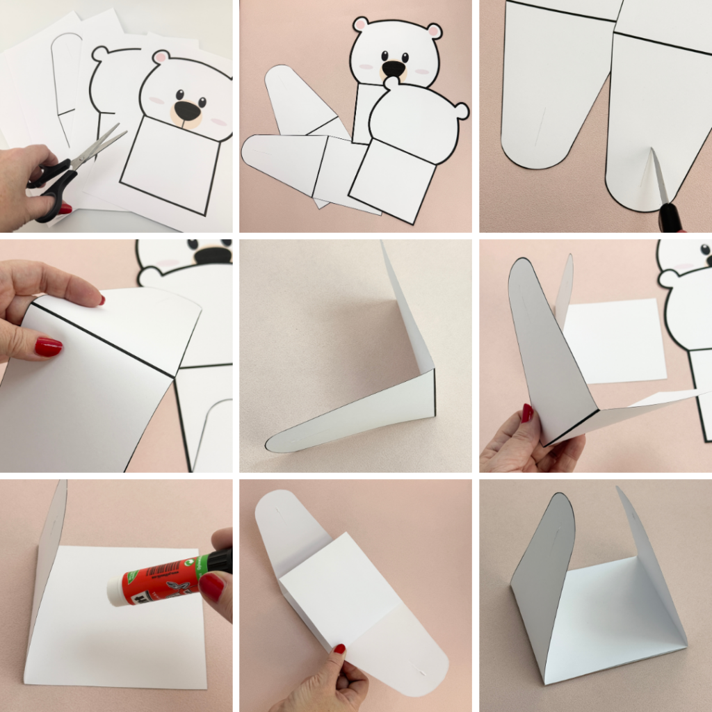 Super cute Bear gift box templates - Ellenkantarellen.com