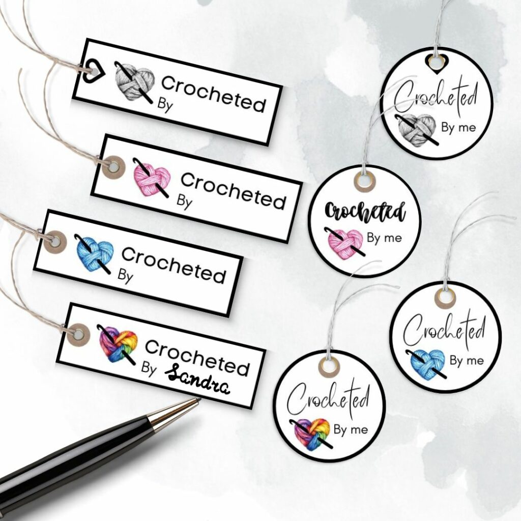 22 Printable Handmade Crochet gift Tags - Ellenkantarellen.com