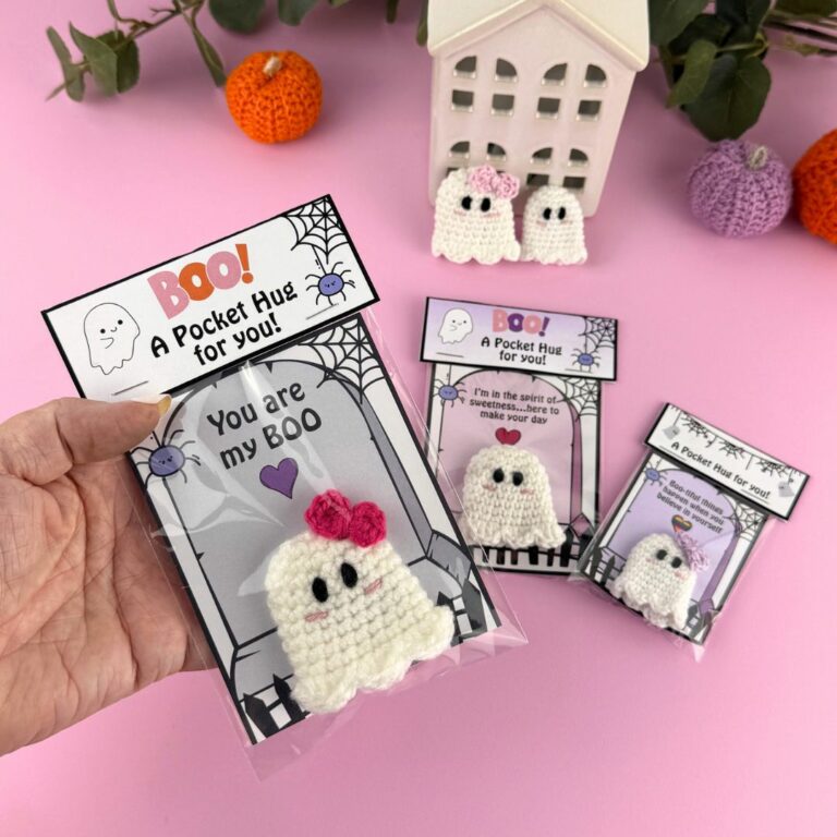 Ghost Hug Crochet pattern + Printable Cards & Gift Bag Toppers (26 ...
