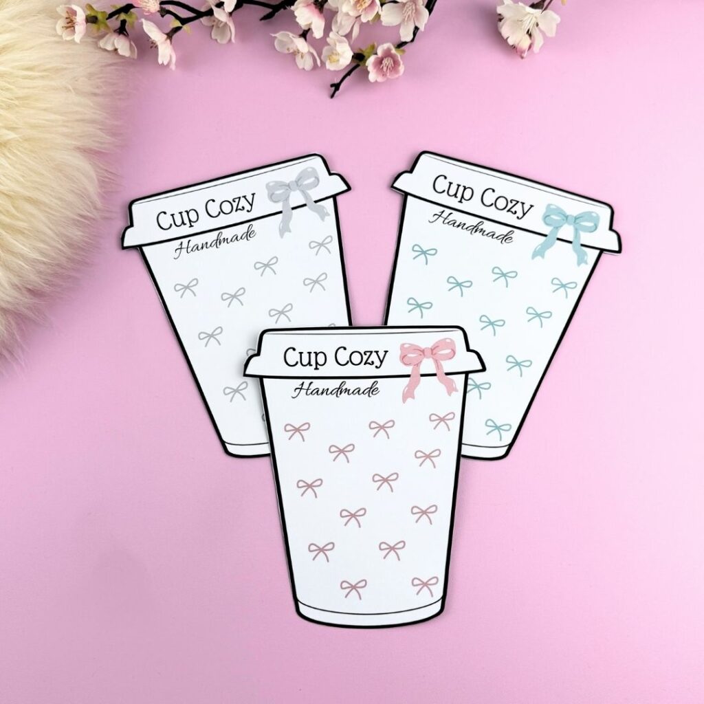 Cup & Mug Cozy Template Bundle 4 in one, foldable two sided ...